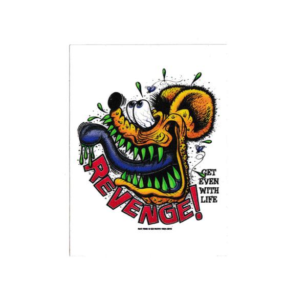 ラットフィンクのアメリカ流通ステッカーになります。ラットフィンクの生みの親、エド・ロス氏が描く傑作のデザインがクリアステッカーになっています。リベンジに燃える？でしょうか、かなりイッてる表情のラットフィンク！細かい部分まで良く描かれたポスタ...