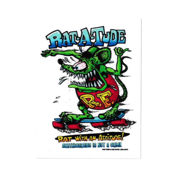 ラットフィンクのアメリカ流通ステッカーになります。ラットフィンクの生みの親、エド・ロス氏が描く傑作デザイン♪デザインはラット・ア・テュード。スケボーに乗っても爆走してしまう騒がしい性の憎めないラットフィンク。ラットフィンクをこよなく愛する通...
