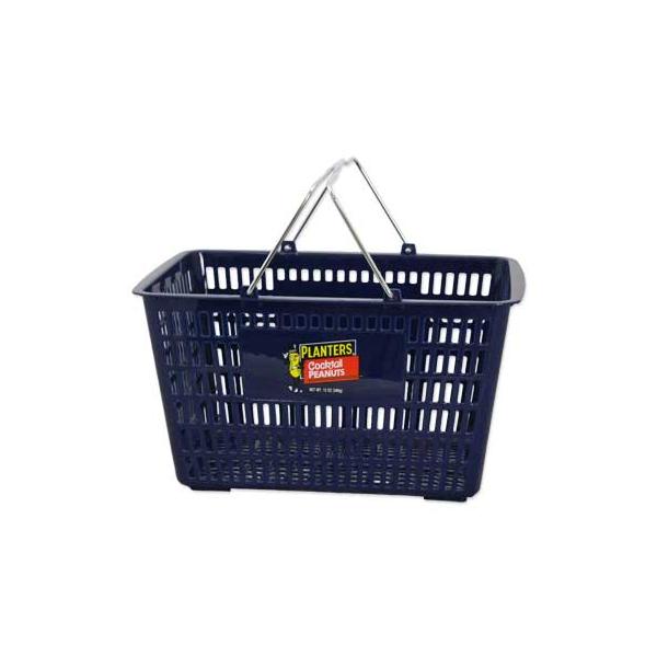 プランターズのショッピングバスケットになります。スーパーマーケットなどで使われる買い物カゴがベースの収納カゴです。デザインはアメリカNo.1のナッツブランド、PLANTERS。ミスター・ピーナッツが登場するカクテルピーナッツのラベルデザイン...