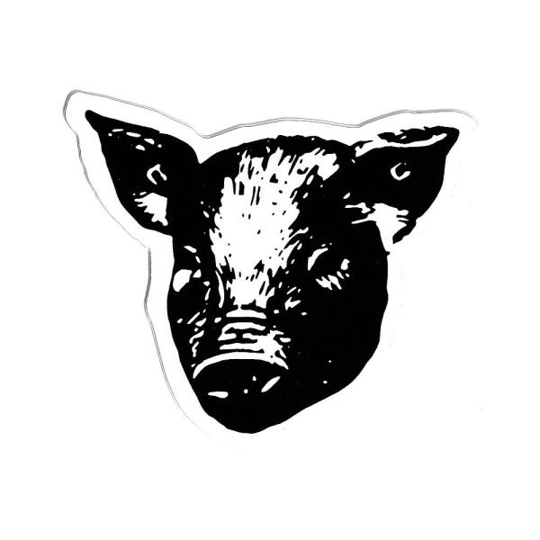 ブタのステッカーになります。アメリカでは長年流通している色褪せない人気のスタンダードステッカー。ちょっとチープで味のあるデザインが貼りやすくてイイんですよね！こちらはシンプルにブタですが、貼り方によってはすごくオシャレなデザイン♪ガンガン貼...