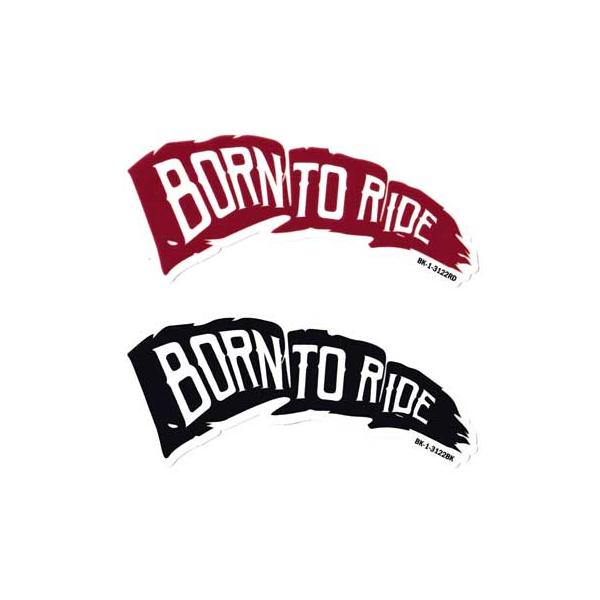 １００円ステッカーになります。１００円（税抜）で楽しめるオシャレなステッカーシリーズ！デザイン＆品質に拘った当店オススメのステッカーです♪コチラは「BORN TO RIDE」バナーロゴ。ヘルメットやタンクのサイドにピッタリなワイルドステッカ...