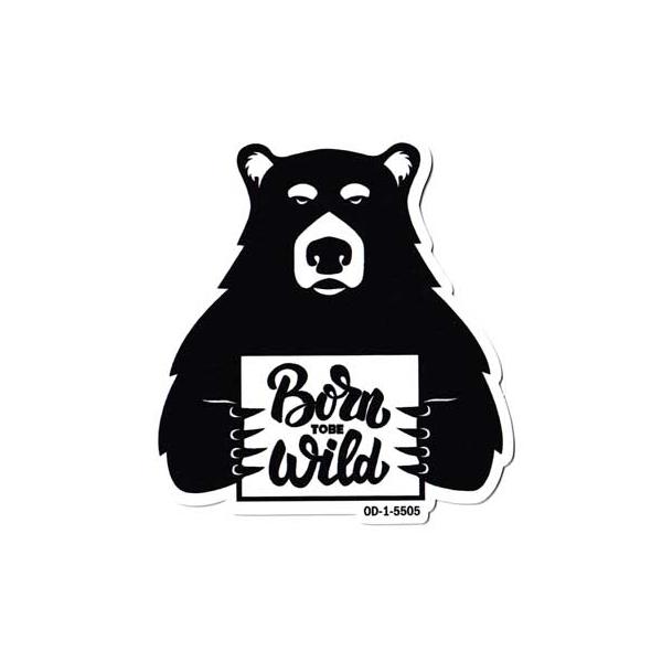 １００円ステッカーになります。１００円（税抜）で楽しめるオシャレなステッカーシリーズ！デザイン＆品質に拘った当店オススメのステッカーです♪コチラは「BORN TO BE WILD」。無表情なクマが登場するアウトドアライクなステッカー♪屋内外...