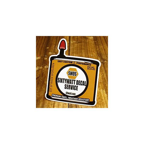 ガレージインテリアに最適なステッカーです。このデキで330円（税込）なのでお得です♪雑誌「世田谷ベース」や「デイトナ」でステッカーを提供している、SIXTY WATTさんのオリジナルステッカーになります。アメリカンなオイル缶がたまりません。...