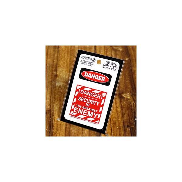 アルファベットことわざステッカーです。MADE IN USAバージョンです♪大人気のことわざステッカーシリーズにアメリカ製の２枚セットバージョンが登場です。上部は「DANGER」の文字、下部には「油断大敵」のステッカーが付いています。２枚を...