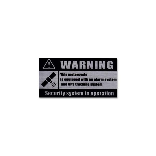セキュリティステッカーになります。バイクにセキュリティシステムが搭載されていることを示すステッカーです。警告メッセージは「GPS追跡システム搭載」。シルバーのシートがキャッチーで雰囲気イイですね！サイズもコンパクトで場所を選ばずバイクにチュ...