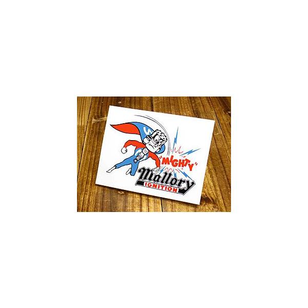 マロリー（Mallory）のステッカーです。コミカルなキャラクターが登場です♪マロリー(Mallory)はイグニション（点火装置）のブランドになります！オン＆オフロードのレースで幅広く使われています！デザインはデスビ（配電器）の顔をしたキャ...