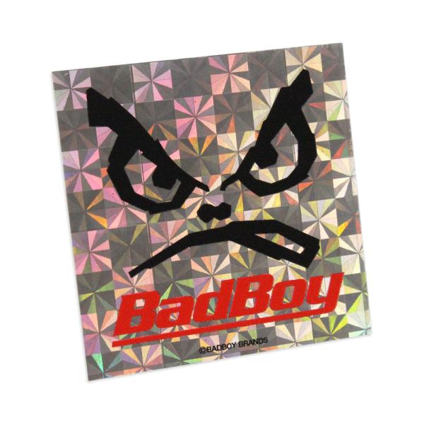 バットボーイのステッカーになります。８０年代にスタートし９０年代に人気爆発したストリート系ブランド、BAD BOY。エクストリーム系やコンタクトスポーツ界では得に見かけたブランドですね！こちらはホログラムステッカーです。ビックリマンシール風...