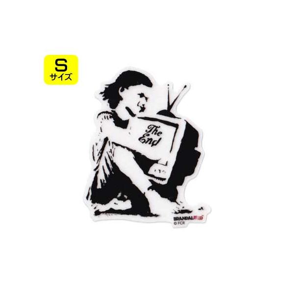 バンクシーのステッカーになります。正体不明のストリートアーティスト、BANKSY。社会風刺をテーマにしたメッセージ性の強いアートで有名ですね！世間を謎のアートで描き乱すバンクシーデザインのステッカーです♪コチラは「TV Girl」と名付けら...