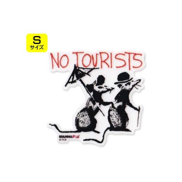 バンクシーのステッカーになります。正体不明のストリートアーティスト、BANKSY。社会風刺をテーマにしたメッセージ性の強いアートで有名ですね！世間を謎のアートで描き乱すバンクシーデザインのステッカーです♪コチラは「Tourist Rats」...