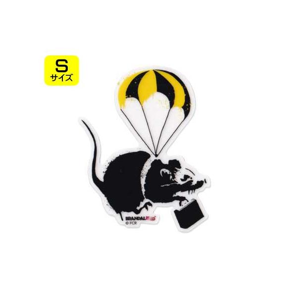 バンクシーのステッカーになります。正体不明のストリートアーティスト、BANKSY。社会風刺をテーマにしたメッセージ性の強いアートで有名ですね！世間を謎のアートで描き乱すバンクシーデザインのステッカーです♪コチラは「Briefcase Par...