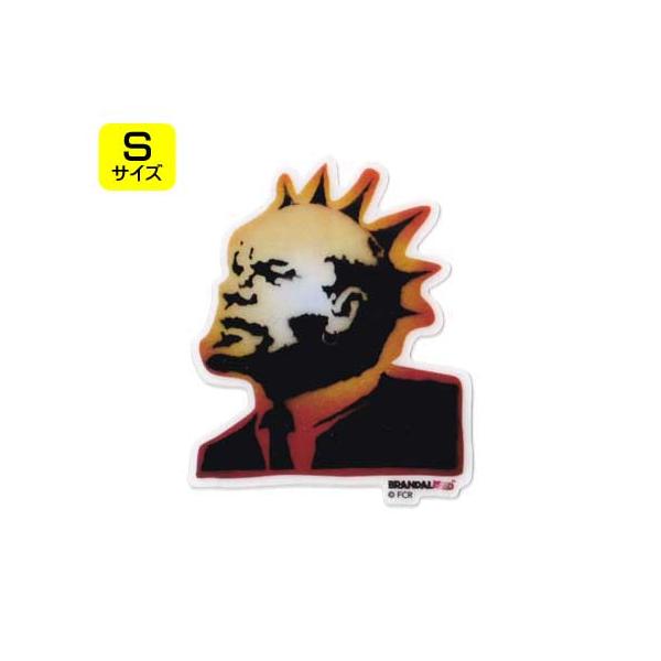 バンクシーのステッカーになります。正体不明のストリートアーティスト、BANKSY。社会風刺をテーマにしたメッセージ性の強いアートで有名ですね！世間を謎のアートで描き乱すバンクシーデザインのステッカーです♪コチラは「Lenin Mohawk」...