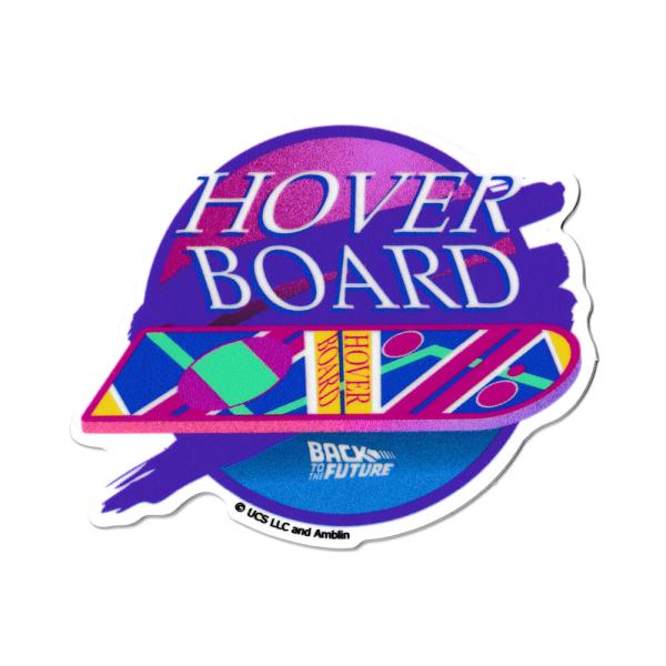 バック・トゥ・ザ・フューチャーのステッカーになります。８０年代の名作SF映画の金字塔、Back to the Future。コチラはホバーボードです。パート２で登場した宙に浮くスケボーのような魔法のアイテム♪屋内外で使用可能なビニール素材で...