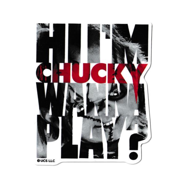 チャッキーのステッカーになります。アメリカのホラー映画「チャイルド・プレイ」に登場するチャッキー。ちょっと怖い雰囲気が斬新で面白いステッカーです♪こちらは殺気漂うお怒りモードのチャッキー。もちろん屋内外で使用可能な良質ビニールを採用しており...