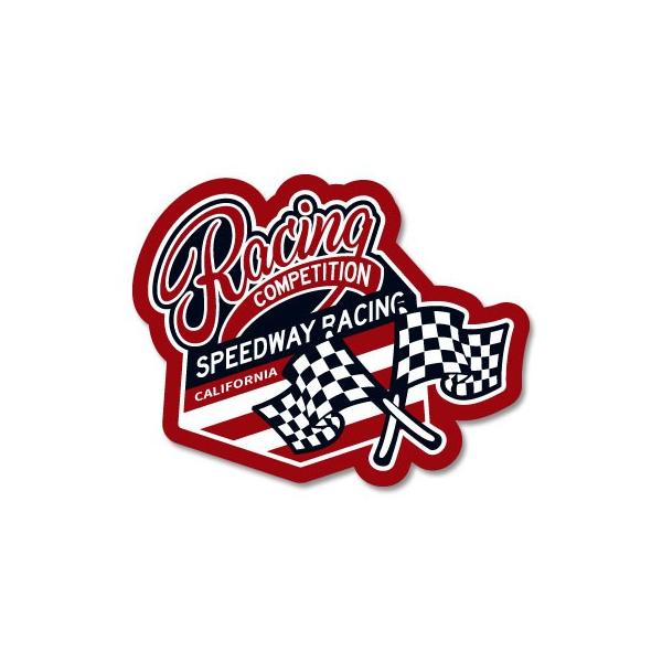カリフォルニアレーシングステッカーになります。アメリカ西海岸のレーシングカルチャーにインスパイヤされたデザイン！モーター系ステッカーカスタムに最適でしょう♪クロスチェッカーがアピールされたスピードウェイの熱気が伝わる１枚♪屋内外で使用できる...