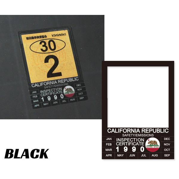 ※ブラック１枚の価格になります。車検シールをアメリカンに大変身できるインスペクションステッカーです。カリフォルニアリパブリックのデザインで愛車の顔をオシャレにドレスアップ！車検ステッカーに被せて貼るだけの簡単アクセサリー♪ヴィンテージっぽい...