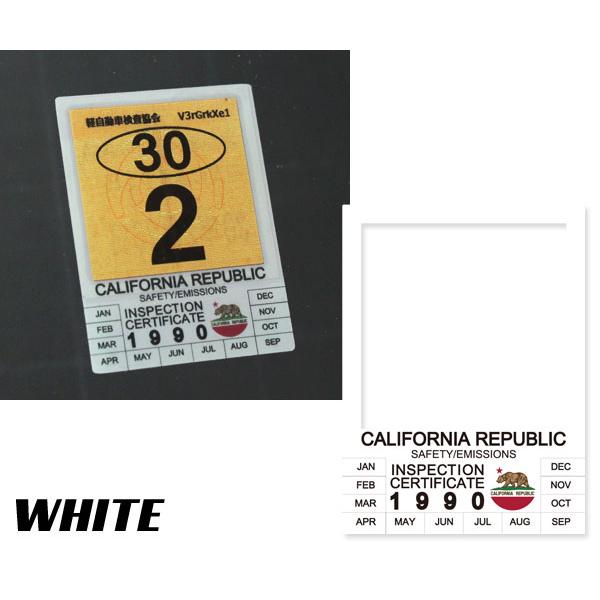※ホワイト１枚の価格になります。車検シールをアメリカンに大変身できるインスペクションステッカーです。カリフォルニアリパブリックのデザインで愛車の顔をオシャレにドレスアップ！車検ステッカーに被せて貼るだけの簡単アクセサリー♪ヴィンテージっぽい...