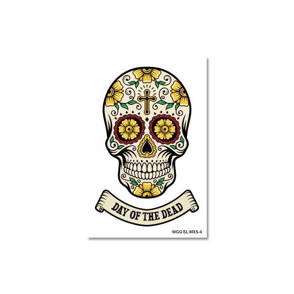 メキシカンスカルのステッカーになります。故人に思いを馳せるメキシコのお盆やハロウィンのようなイベント、死者の日。お土産屋や仮装など街中がメキシカンスカル一色！様々なパーツを用いた繊細なデザインに注目が集まってますよね♪そんな美しいメキシカン...