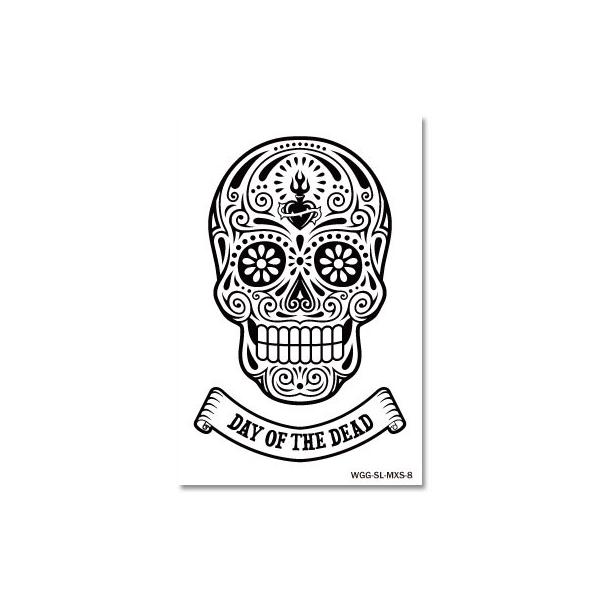 メキシカンスカルのステッカーになります。故人に思いを馳せるメキシコのお盆やハロウィンのようなイベント、死者の日。お土産屋や仮装など街中がメキシカンスカル一色！様々なパーツを用いた繊細なデザインに注目が集まってますよね♪そんな美しいメキシカン...