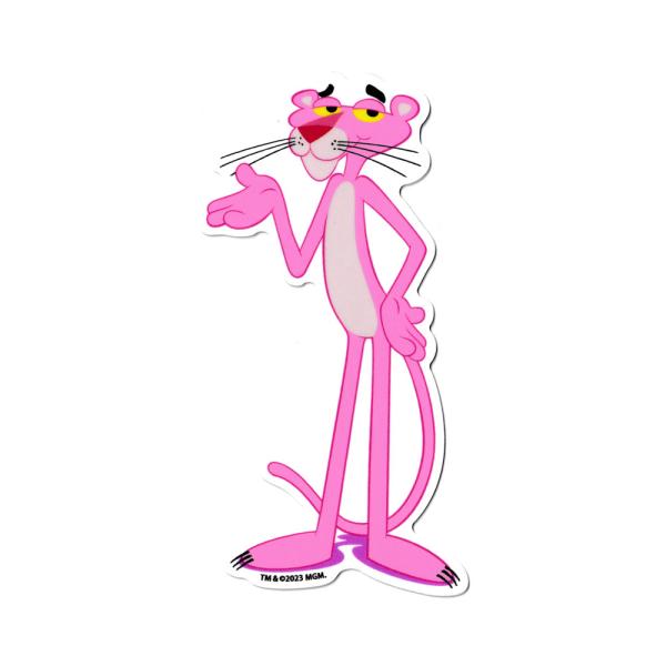 ピンクパンサーのステッカーになります。６０-７０年代に製作されたアメリカのアニメ、Pink Panther。昔ブリヂストンのマスコットを務めていたことがありましたよね！こちらはスタンディングしているピンクパンサー♪屋外でも使用できる耐光性の...