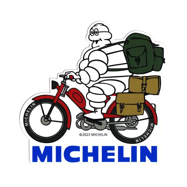 ミシュランのステッカーになります。レースシーンではお馴染みの高品質タイヤブランド、Michelin。同ブランドのキャラクター、ミシュランマンのステッカーです。バイクでソロキャンプでしょうか、ちょっとカワイイですよね♪屋内外で使用可能なビニー...