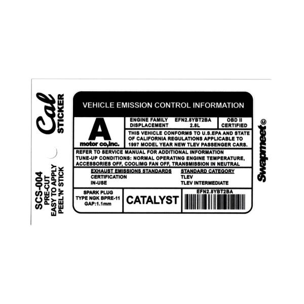 カリフォルニアビークルステッカーになります。アメリカの車やバイクには様々な車両管理ラベルが貼ってありますよね！見ためは地味ですが、コレがまた結構なアメリカ臭を漂わせます♪こちらは排ガス規制情報ラベルをモチーフにしたステッカー。さり気無い場所...