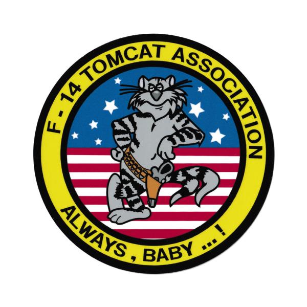 ミリタリーステッカーになります。アメリカ軍関連のエンブレムやマークはデザインの宝庫ですね！コチラはUSネイビー(アメリカ海軍)の戦闘機、F-14トムキャット。ミリタリー業界ではすっかりお馴染みのアイコンですね♪屋内外で使用可能なビニール製ス...