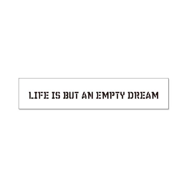 当店オリジナルのステンシルシート（プレート）になります。簡単にステンシルが楽しめるクイックステンシル（QUICK STENCIL）。お好みの場所に設置してスプレーするだけ♪コチラはことわざや名言を特集した１６００番シリーズ。メッセージは「人...