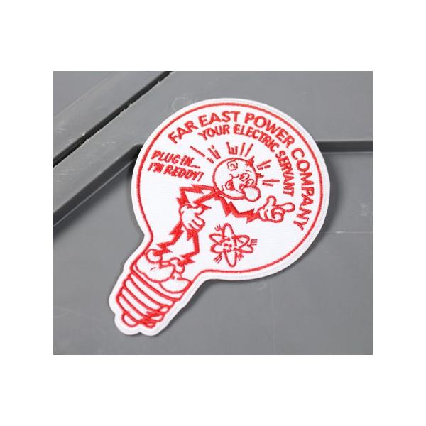 レディ・キロワットのワッペンになります。世田谷ベースでもお馴染みのアメリカの電力会社のキャラクター、レディ・キロワット。中にレディ・キロワットがいるレアな電球を世田谷ベースで紹介してましたね♪アイロンの熱で生地に接着できるアイロンワッペンに...