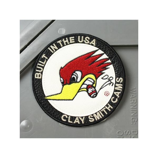 クレイスミスのワッペンになります。数々のレースを制した歴史あるアメリカのカムシャフトメーカー、クレイスミス。アメカジ系ファッションでもこの赤毛のウッドペッカーが活躍してますね！こちらはクレイスミスのラウンドワッペン。合皮を使用することでジャ...