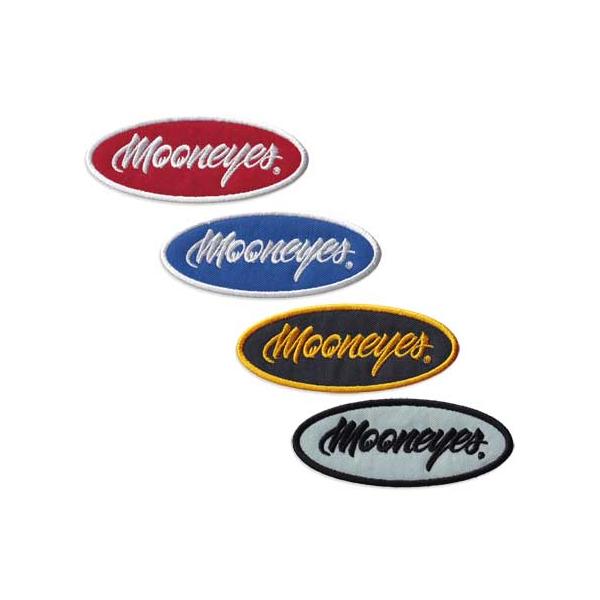 ムーンアイズのワッペンになります。カスタムカーライフ、サザンカリフォルニアスタイルのMOONEYES。コチラはムーンオーバルパッチです。カーリーながら存在感のある太さも兼ね備えたCQQLなロゴデザイン！こんなシンプルデザインは場所を選ばず使...