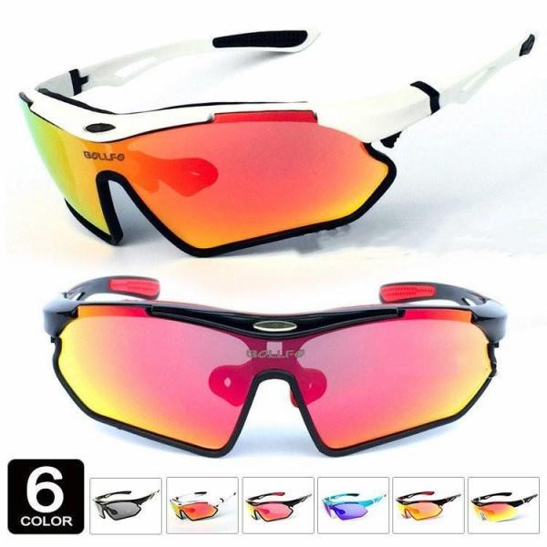 バイク サングラス 自転車 ロードバイク ゴルフ サングラス スポーツサングラス sunglassesカラー：黒+黒/黒+レッド/白+黒+レッド/黒+白+レッド/黒+レッド/ブルー+ブルーサイズ：F素材：TR、PC※お使いの画面と実際のお色...