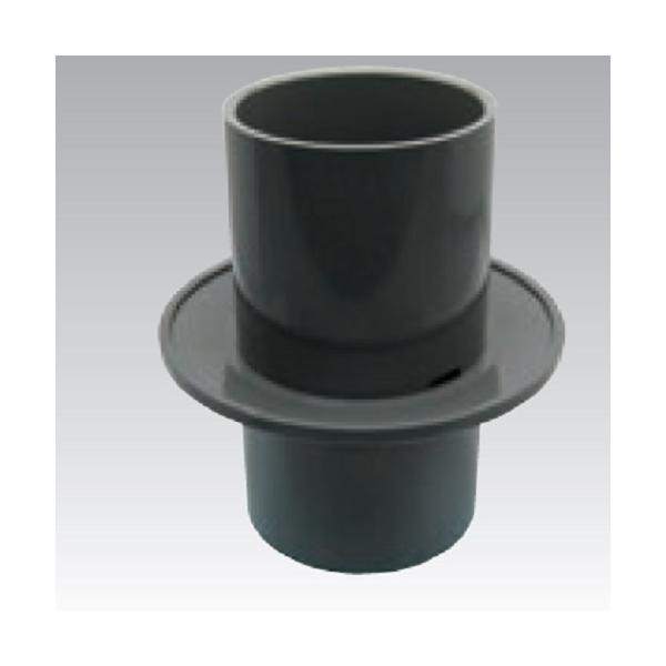 床排水時、コンクリートと塩ビ管のスキ間からの漏水を受け皿で受け取り、複数の防水ソケットの穴からパイプ本管に流し込みます。爆買