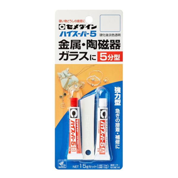 ●金属、陶磁器などの硬質素材の接着に最適。●耐熱性、耐水性、耐薬品性に優れる。●A液(主剤)をピンクに着色してあり、混合の目安として色が消えるため、大変便利です。●混合して30分後から硬化が始まります。(23℃)【用途】●日曜大工、プラモデ...