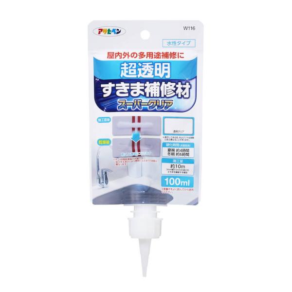 [キーワード]アサヒペン W116 超透明すきま補修材スーパークリア 100ml DIY 塗料 塗装 模様替え 塗り替え 補修材 修理爆買