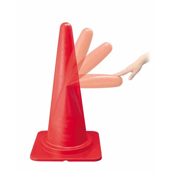 優れた復元力で、車等に踏まれても破損しにくいコーン。爆買