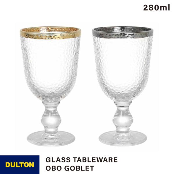 [キーワード]グラス 280ml GLASS TABLEWARE OBO GOBLET GOLD PT RIM ゴールド 水面をすくい取ったかの様な 爽やかなグラス