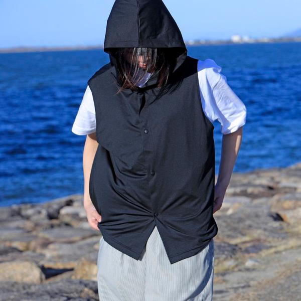 [キーワード]SOLLESS  冷感UVベスト ブラック 接触冷感 熱中症対策 ベスト