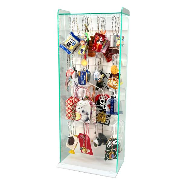 外寸サイズ：幅;：18cm　奥行：11cm　高さ：45cm　国産アクリル使用４段　フック16本付フックはレーンに差し込み型なので、左右飾る物のサイズに合わせて移動が可能です国産アクリルを使用している為、透明度が高いですフック1つに、4つ掛け...