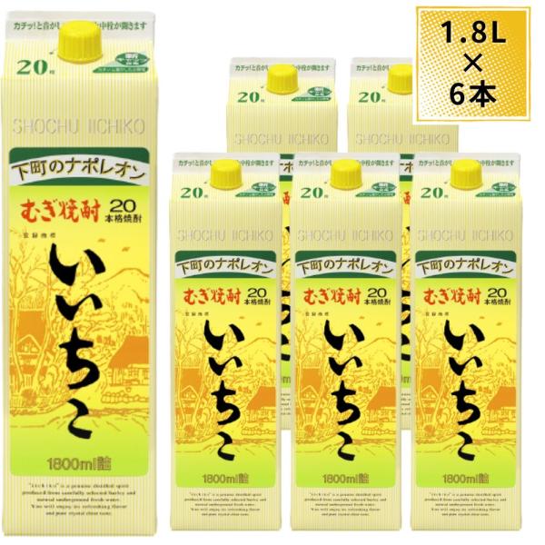 ★ケースお買い特価企画★三和酒類株式会社 いいちこパック 20度 1800ml ×6本酒類：麦焼酎メーカー ： 三和酒類株式会社原材料：大麦　大麦麹麹：白麹蒸留：減圧容量：1800ml × 6本 (1ケース)アルコール分：20％