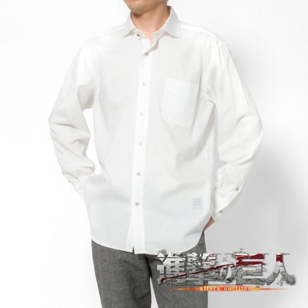 【TVアニメ『進撃の巨人』 コラボレーション商品】ERWIN SMITH MODELエルヴィンをイメージしたメンズシャツ。WIDE気味の衿型『カッタウェイ』を採用しています。（エルヴィンは別布デザインなしです。）衿跳ねを抑え、衿先がきれいに...