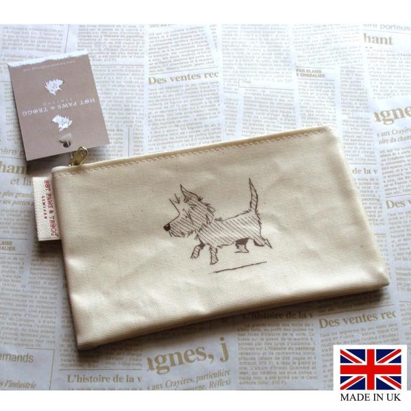 「Hot Paws ＆ Trogg」イギリスから直輸入キッチン・ホームウェア、ペットのテリアをデザインした家庭的なほっこりする小物やバッグなどオリジナルデザイン 他では手に入らない希少なお品をご紹介♪◆Flat Purse（小物入れ）化粧ポ...