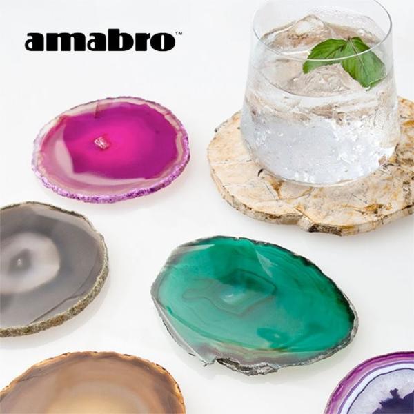 amabro CRYSTAL COASTER アマブロ クリスタルコースター 天然石 メノウ 瑪瑙 ギフト コースター 石