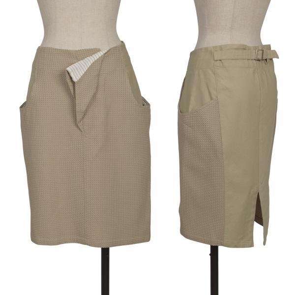 アンダーカバーUNDERCOVER Languid期ワッフル切替デザインスカート ベージュS