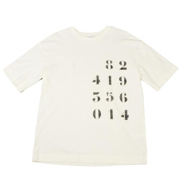 アプライド アート フォームズAPPLIED ART FORMS ナンバープリントバックパッチTシャツ オフホワイト黒S