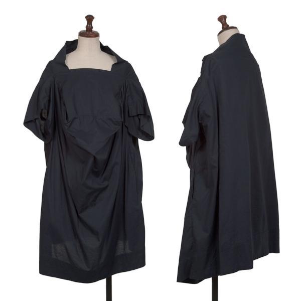 ベルンハルトウィルヘルム ベルンハルトウィルヘルムBernhard Willhelm フロントドレープスクエアネックブラウス 紺S