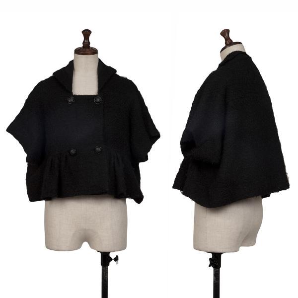 ベルンハルトウィルヘルムBernhard Willhelm アンゴラウールギャザーデザイン半袖ジャケット 黒S