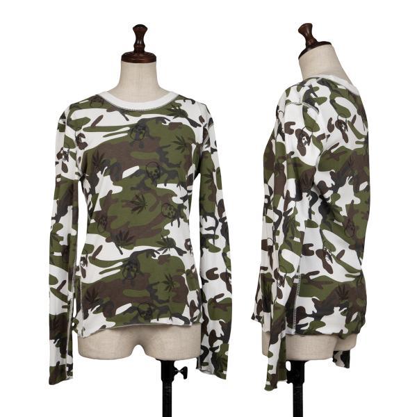 ルシアンペラフィネLucien PellatiFinet カモスカル柄カットソー 白カーキ茶M