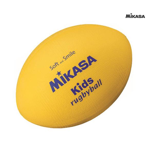 MIKASA ミカサ ゴム素材ラグビーボール。スマイルラグビーラージサイズ。やわらかくて扱いやすく、耐候性に優れた特殊配合ゴムを使用ラグビーボールです。お子様の練習や、遊びでのプレーに最適です。・小学生用寸法：円周62〜64cm素材：特殊合...