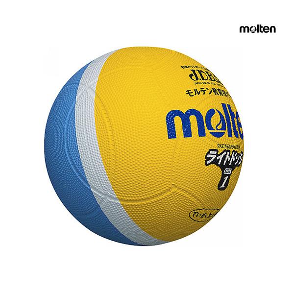 モルテン molten やわらかい触感でよく跳ねる軽量タイプのドッジボール1号球。日本ドッジボール協会推薦球です。・素材　ゴム・重量　180〜200g・カラー LSK黄×サックス