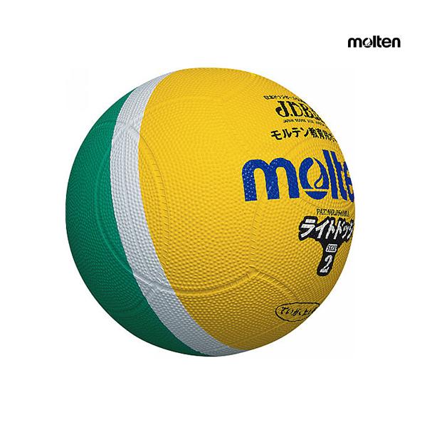 モルテン molten やわらかい触感でよく跳ねる軽量タイプのドッジボール2号球。日本ドッジボール協会推薦球です。・素材　ゴム・重量　200〜220g・カラー ML黄×緑